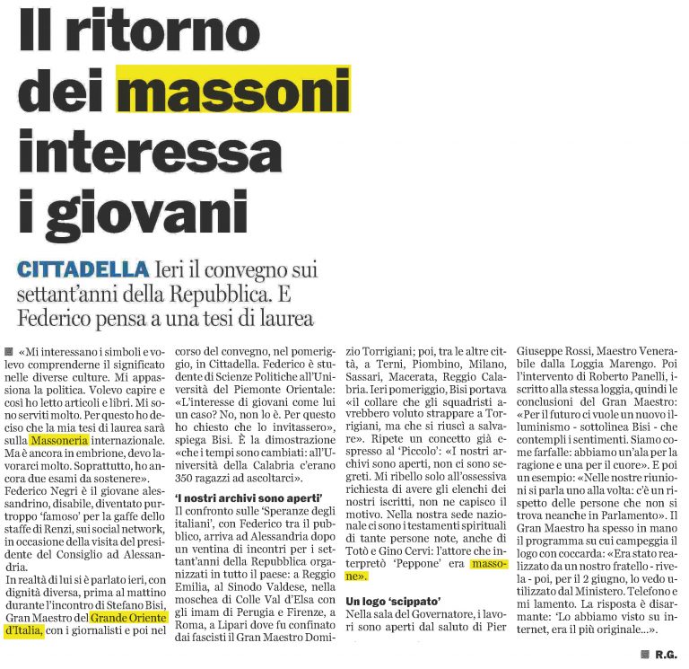 LOGGIA HEREDOM 1224 - CAGLIARI: Il ritorno dei massoni interessa i ...